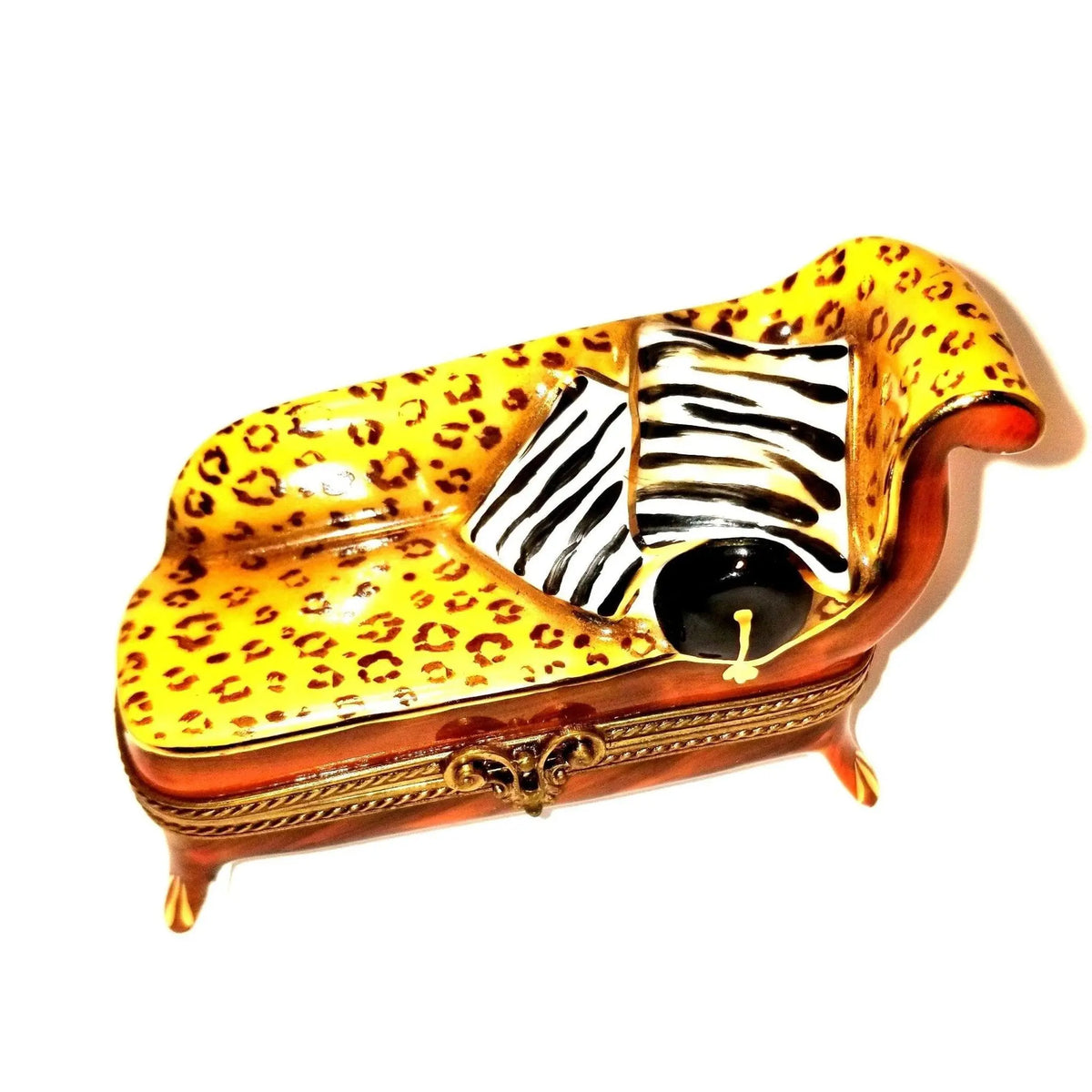 Leopard Lounge Chair Limoges Box Collector's Gem