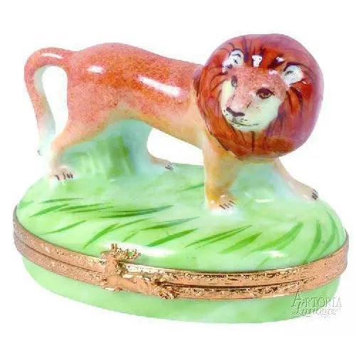 Lion Limoges Box for Wildlife Lovers by Artoria